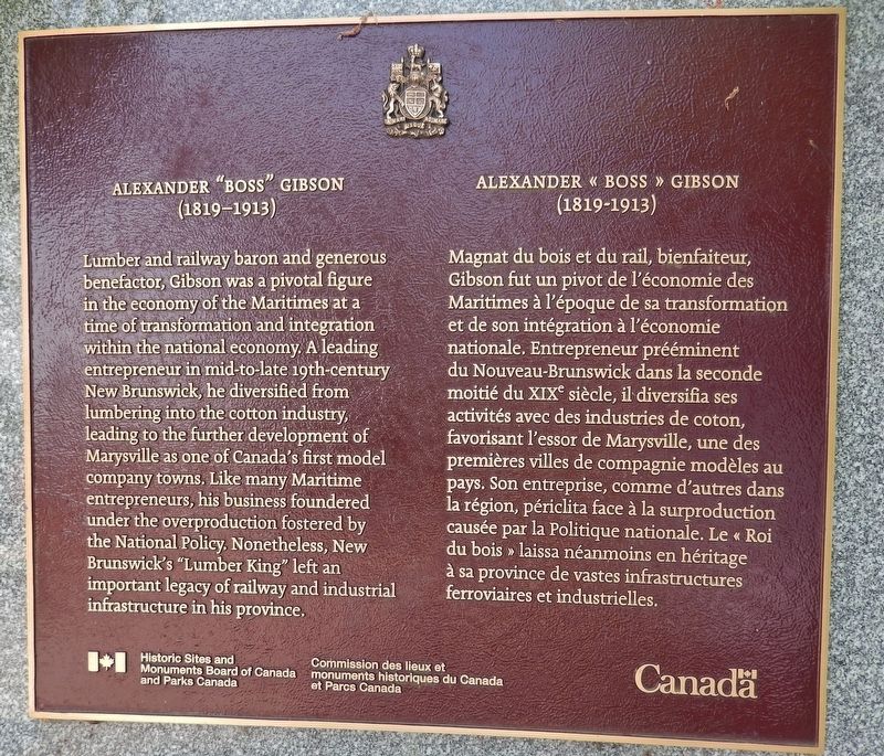 Alexander "Boss" Gibson Historical Marker