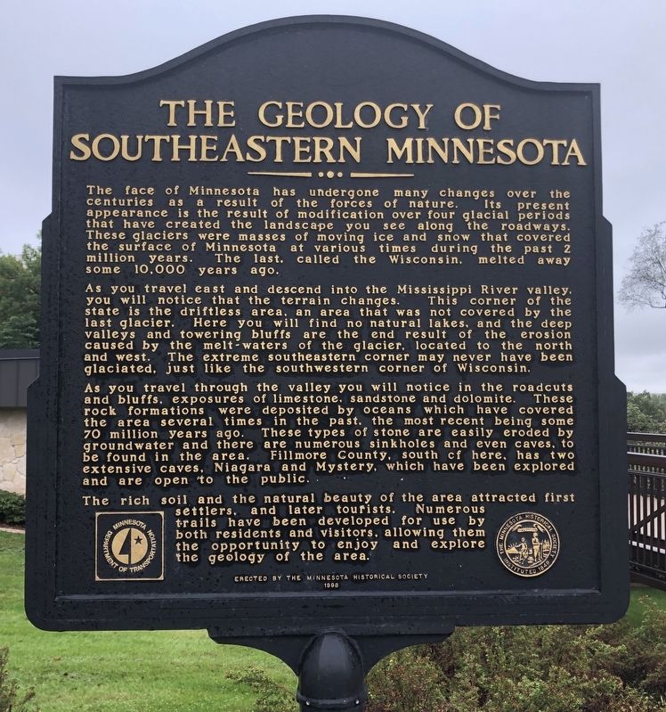 The Geology of Southeastern Minnesota Historical Marker