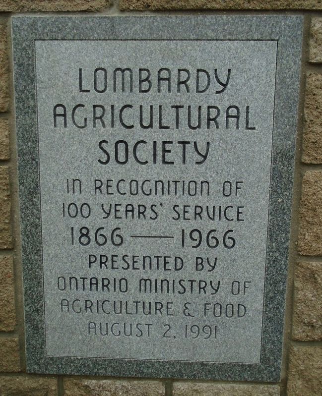 Lombardy Agricultural Society Historical Marker