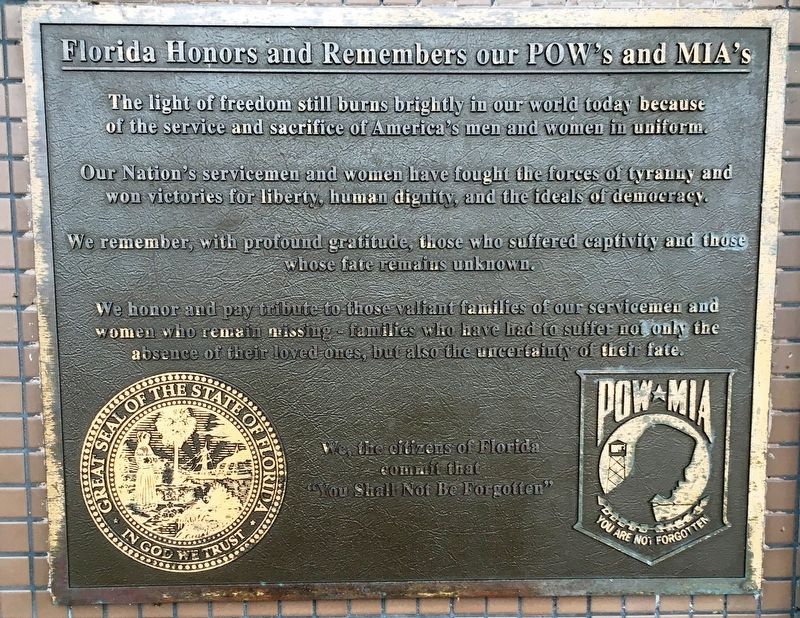 Florida Honors and Remembers our POW’s and MIA’s, a War Memorial