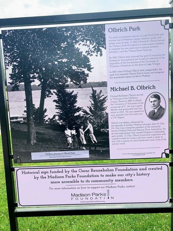 Olbrich Park / Michael B. Olbrich Historical Marker