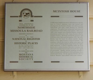 McIntosh House Historical Marker