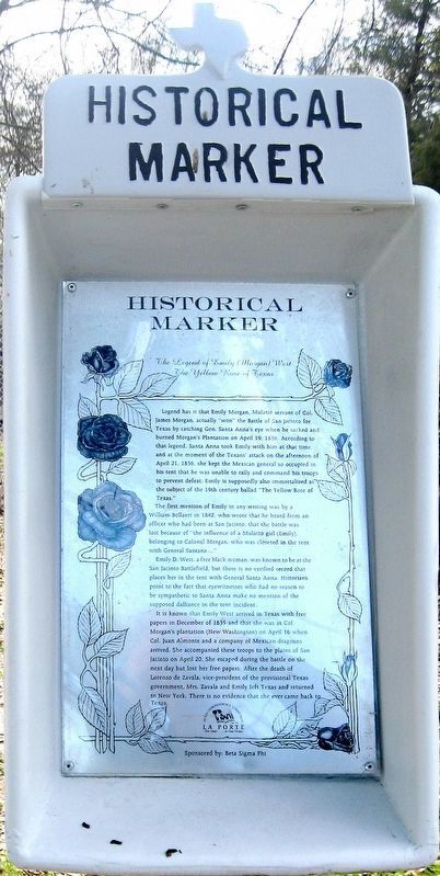 The Legend of Emily (Morgan) West Historical Marker