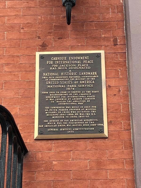 Carnegie Endowment for International Peace Historical Marker