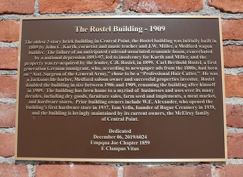 The Rostel Building Historical Marker