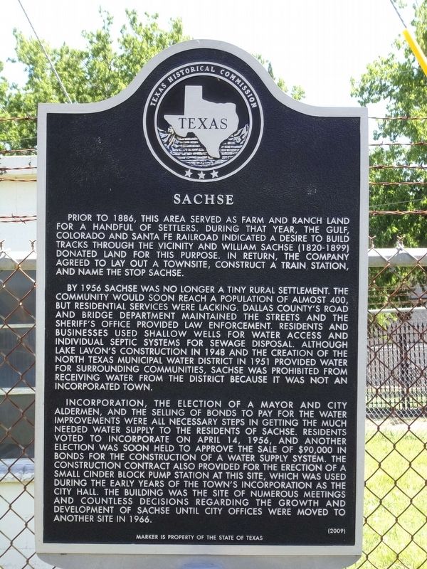 Sachse Historical Marker