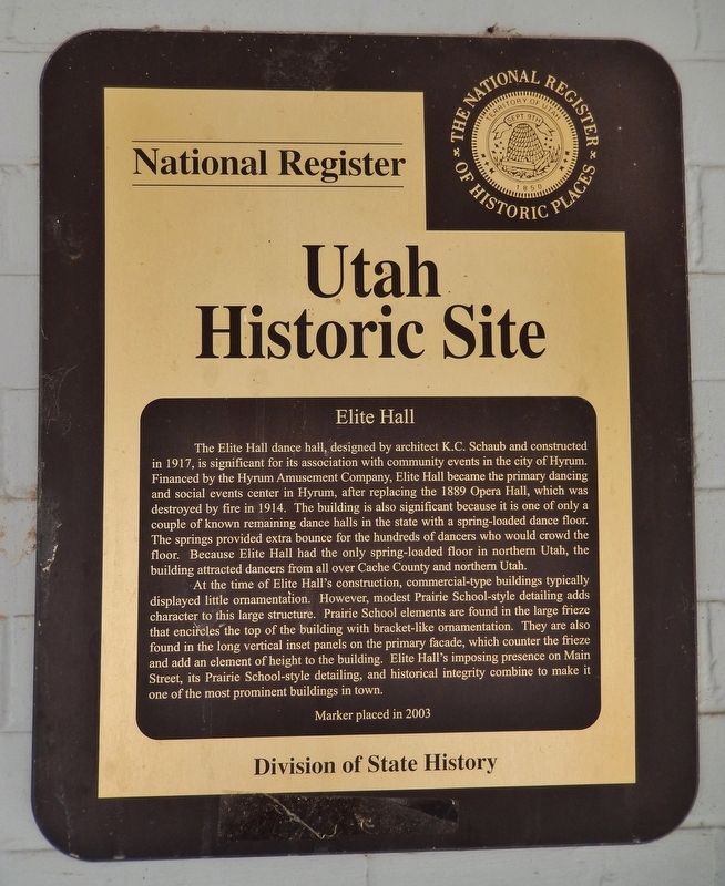 Elite Hall Historical Marker
