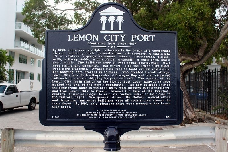Lemon City Port Historical Marker