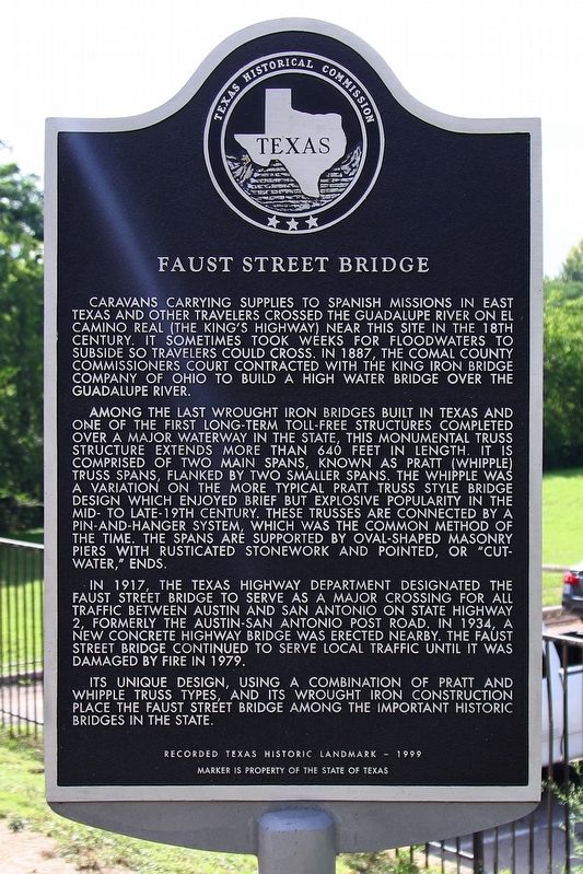 Faust Street Bridge Historical Marker