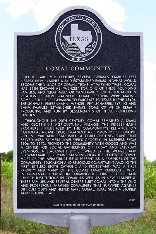 Comal Community Historical Marker