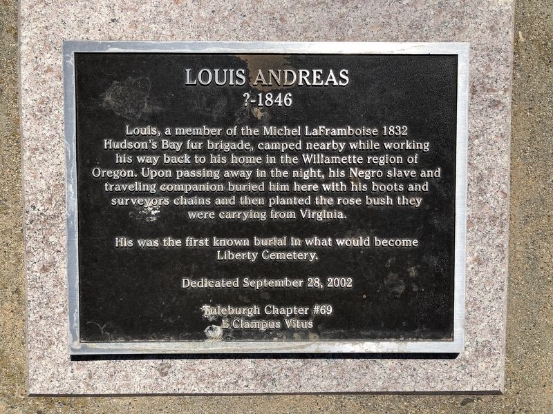Louis Andreas Historical Marker