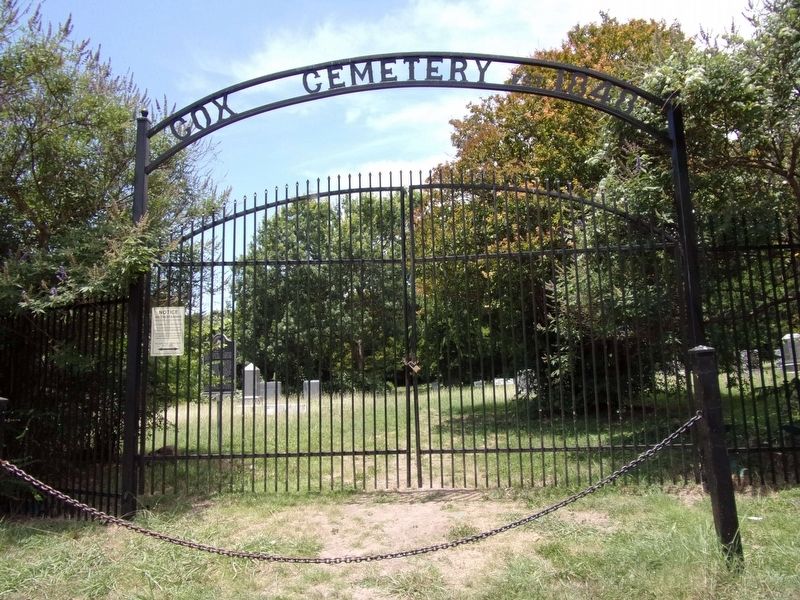 Cox Cemetery Historical Marker