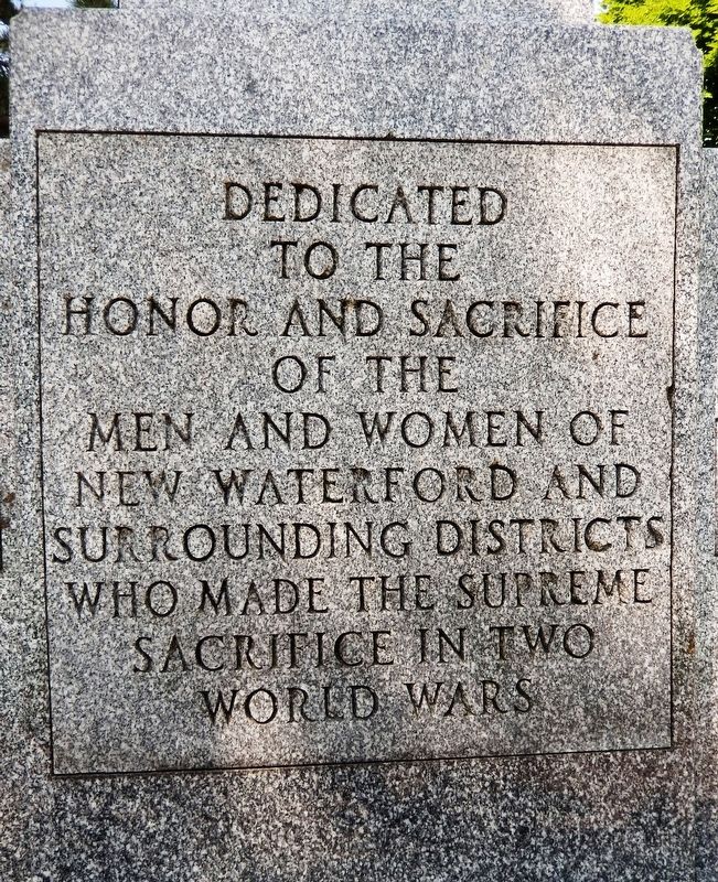 New Waterford World War Monument, a War Memorial