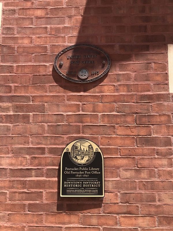 Pawtucket Public Library / Old Pawtucket Post Office Historical Marker