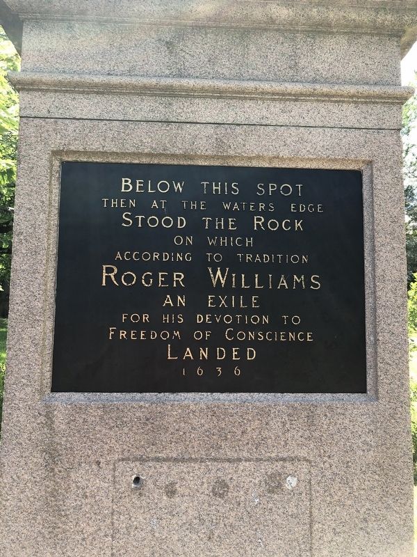 The Landing Place of Roger Williams Historical Marker