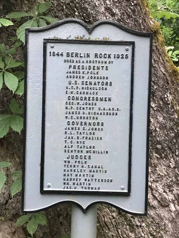 Berlin Rock Historical Marker