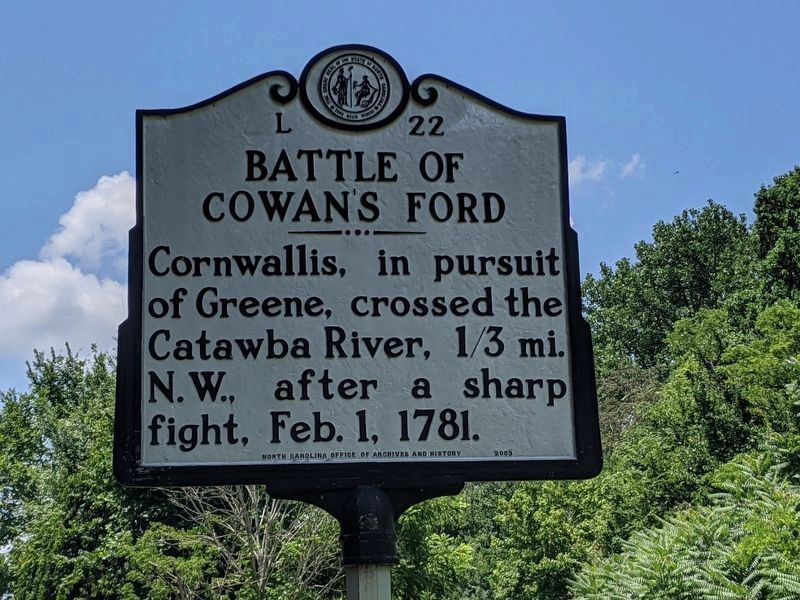Battle of Cowan's Ford Historical Marker