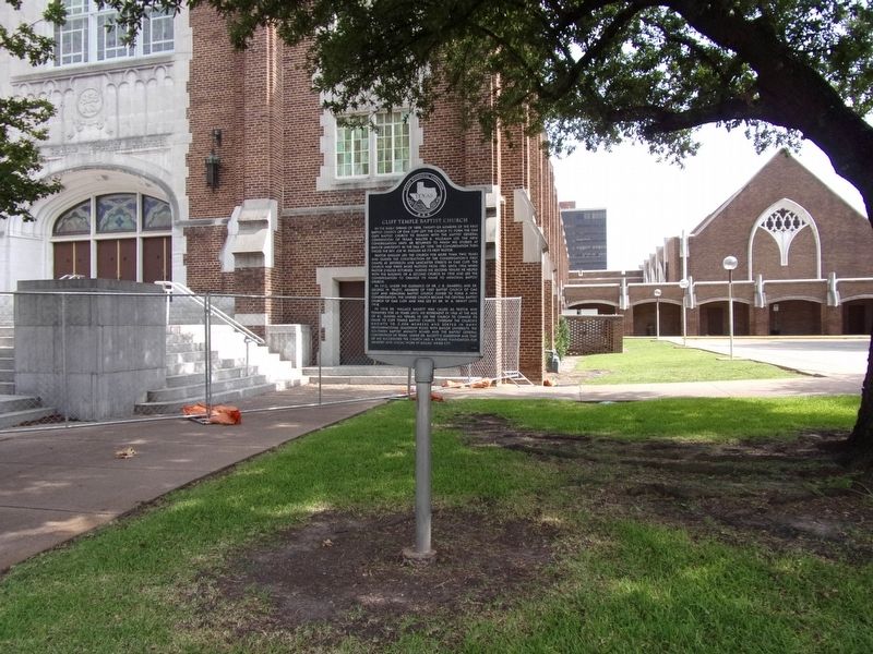 Cliff Temple Baptist Church Historical Marker