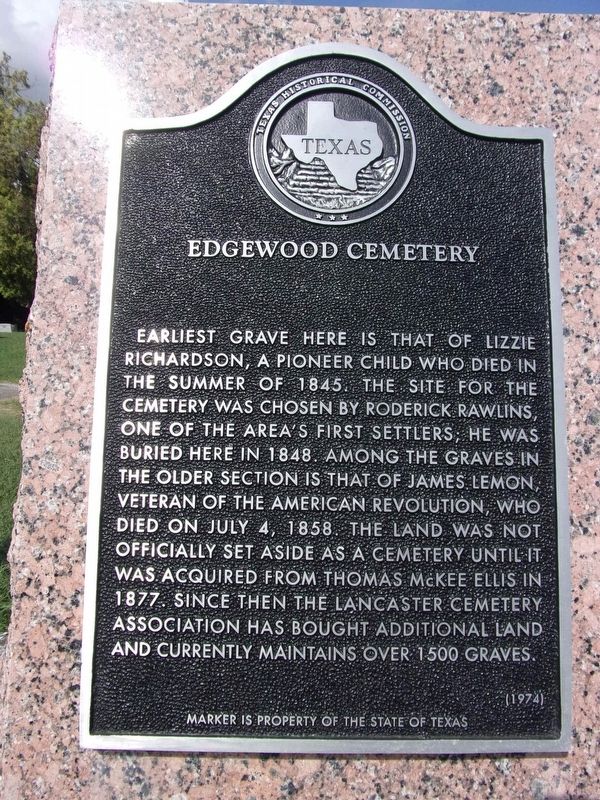 Edgewood Cemetery Historical Marker