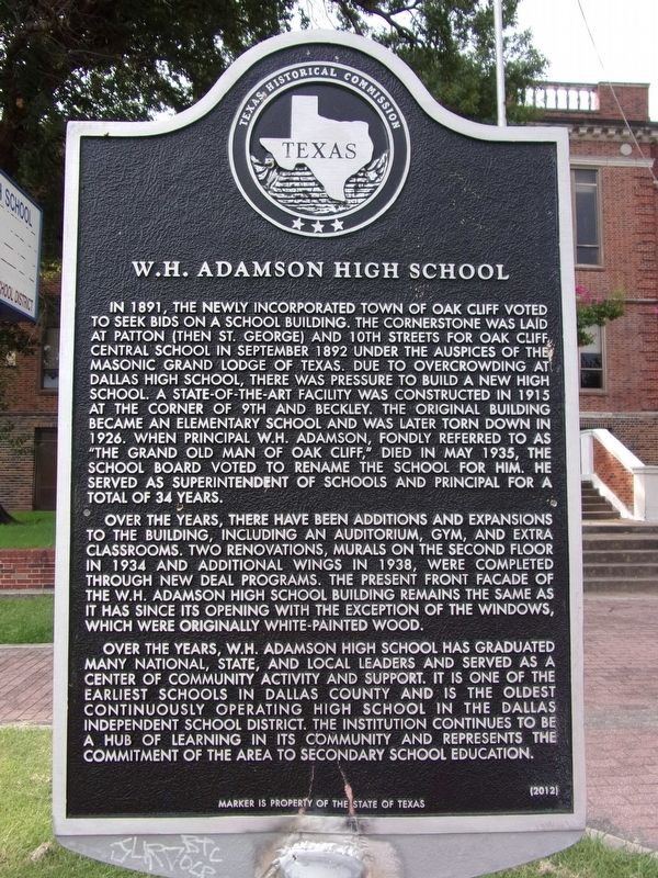 W.H. Adamson High School Historical Marker