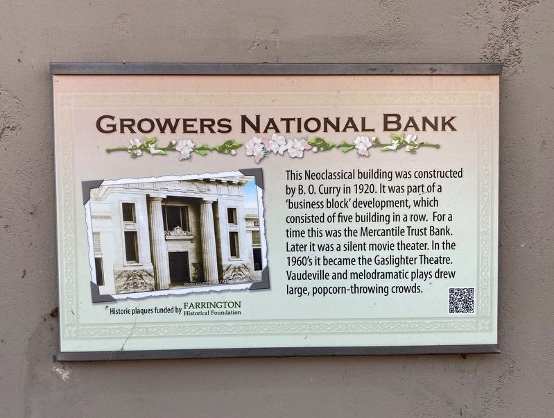 Growers National Bank Historical Marker