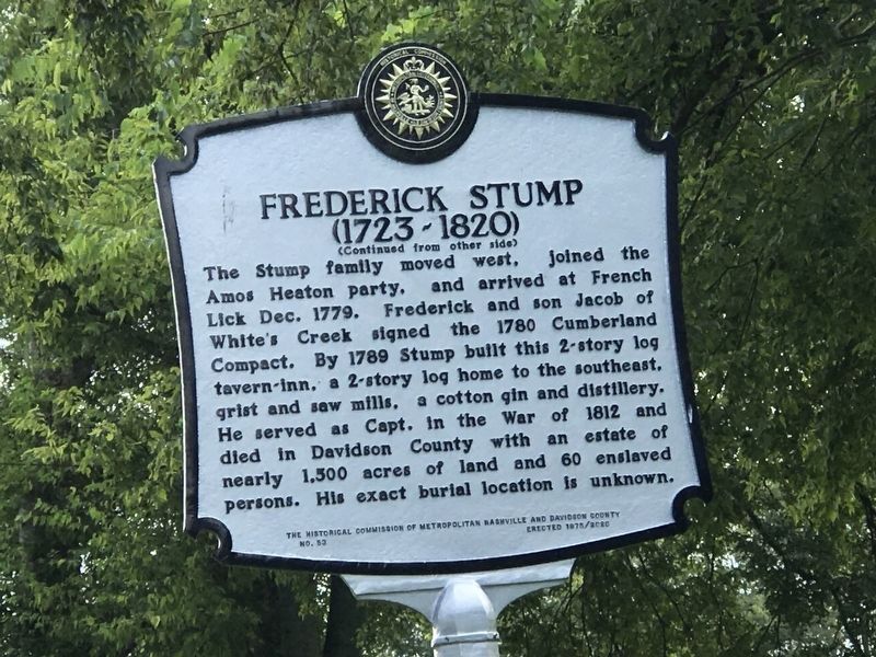 Frederick Stump Historical Marker