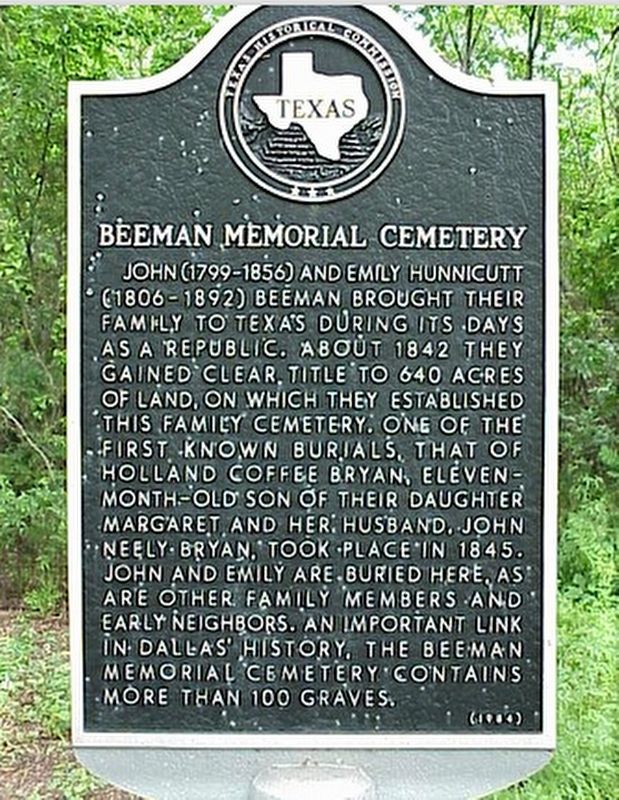 Beeman Memorial Cemetery Historical Marker