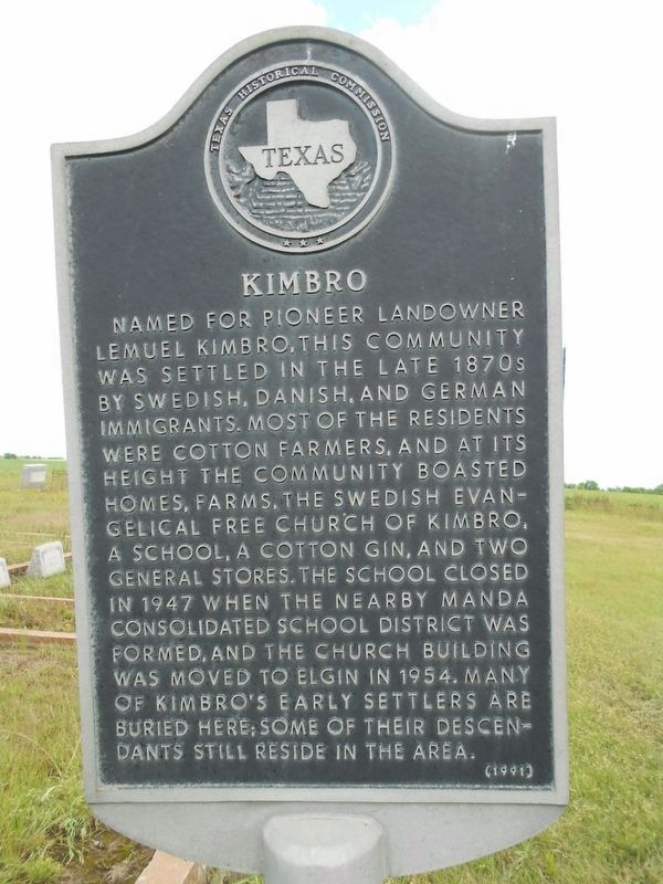 Kimbro Historical Marker