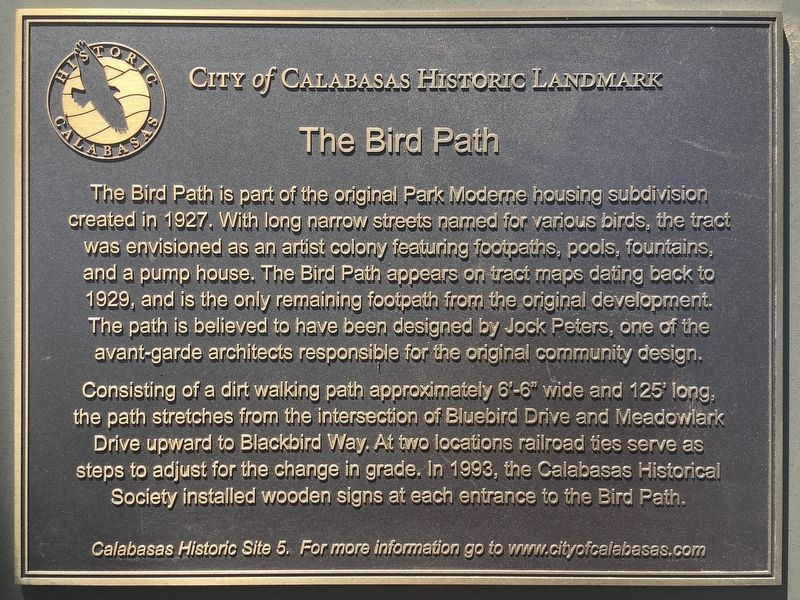The Bird Path Historical Marker