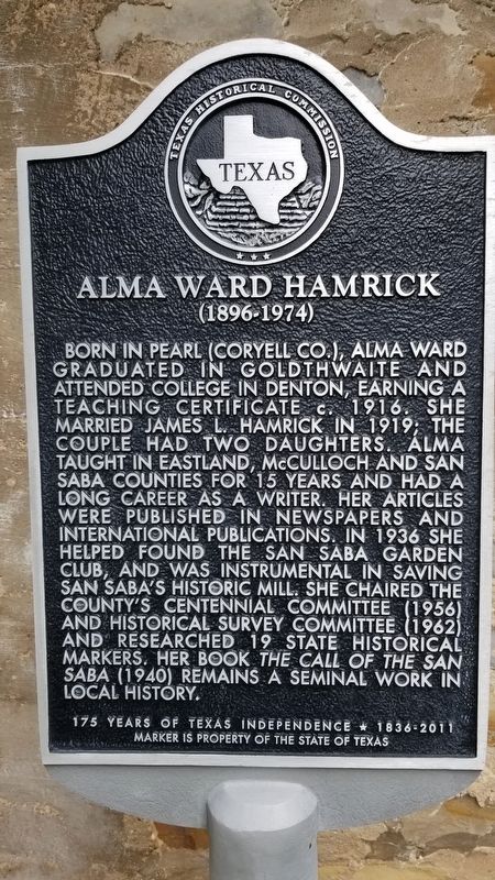 Alma Ward Hamrick Historical Marker