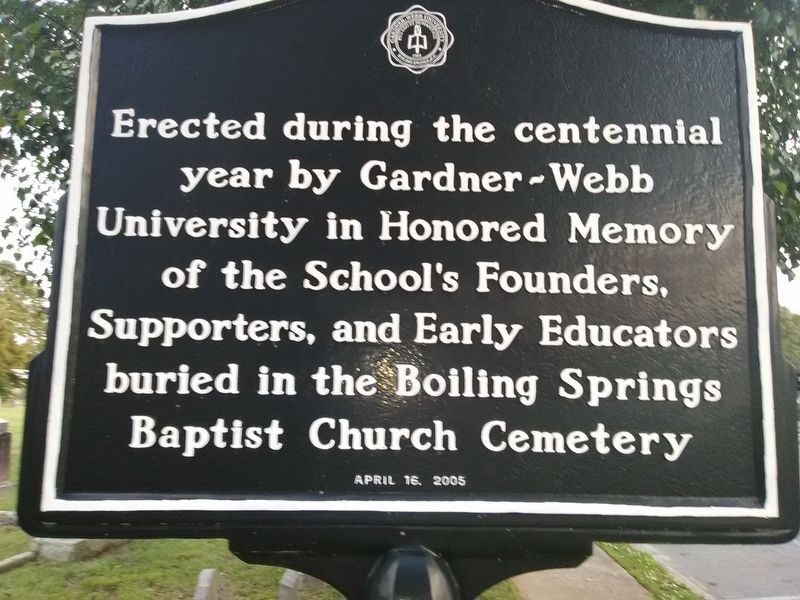 Boiling Springs Baptist Church Cemetery Historical Marker
