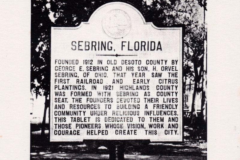 Sebring, Florida Historical Marker