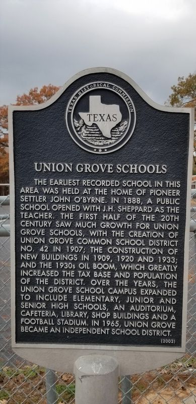 Union Grove Schools Historical Marker