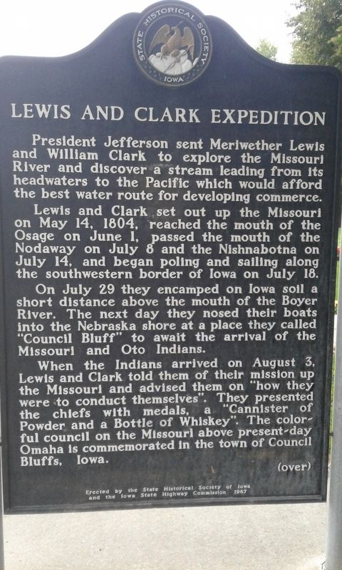 Lewis and Clark Expedition / Sergeant Floyd Monument Historical Marker