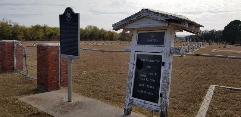 Cox Cemetery Historical Marker