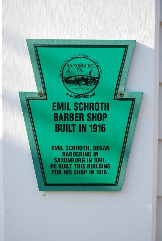 Emil Schroth Barber Shop Historical Marker