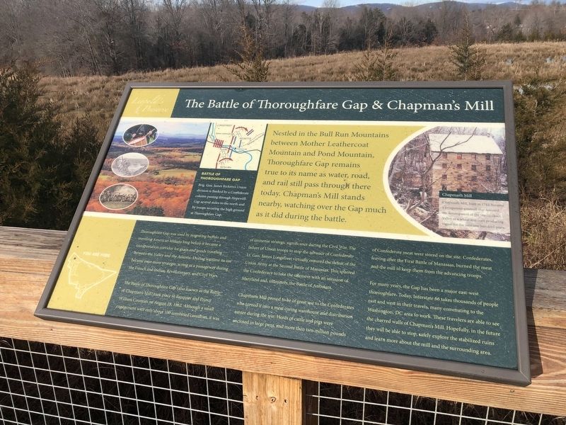 The Battle of Thoroughfare Gap & Chapman's Mill Historical Marker
