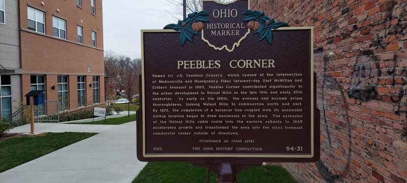 Peebles Corner Historical Marker