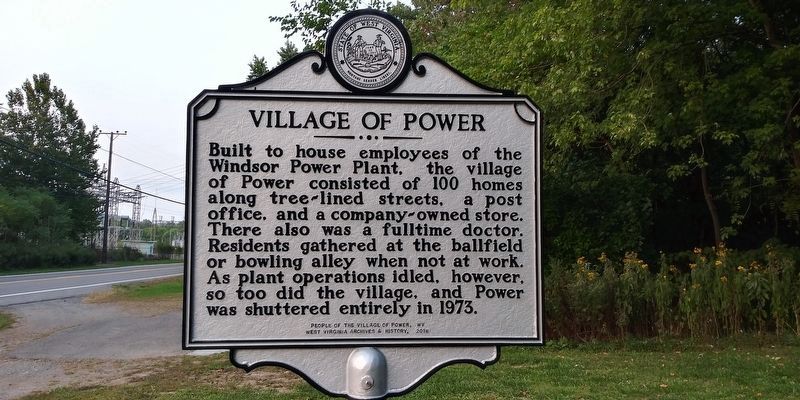 Village of Power / Windsor Power Plant Historical Marker