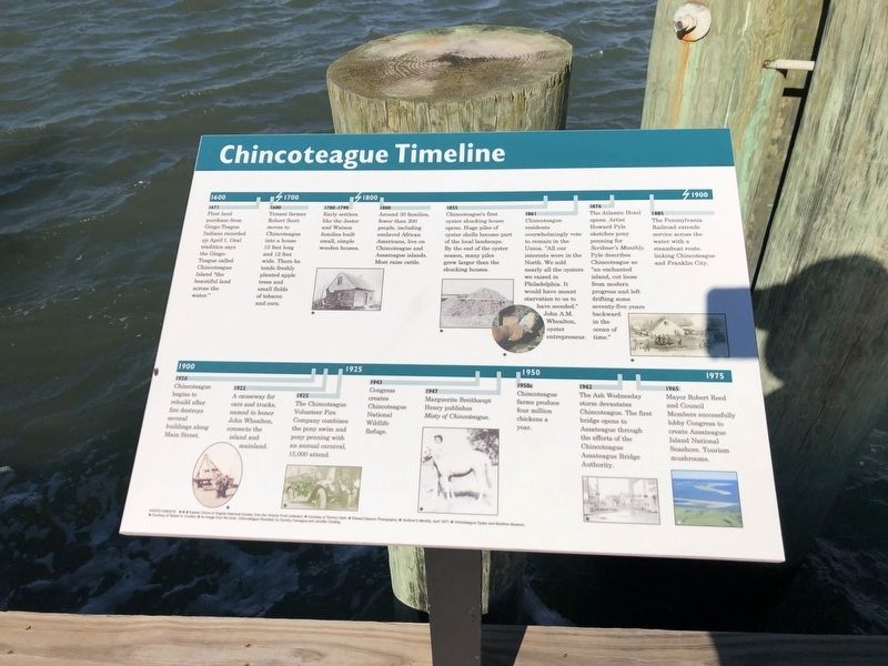 Chincoteague Timeline Historical Marker
