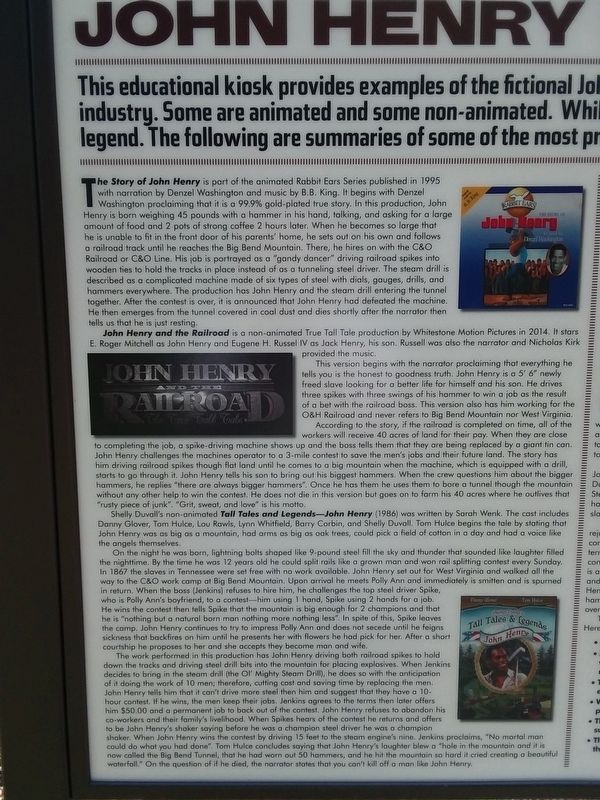 John Henry In Fiction Historical Marker