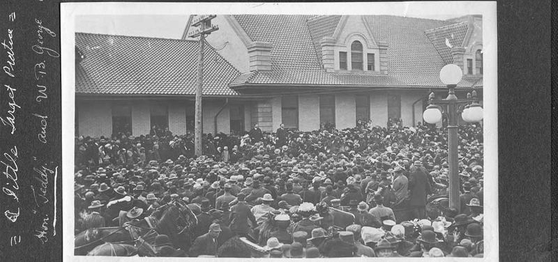 Teddy Roosevelt Visits the Depot - 1918 Historical Marker