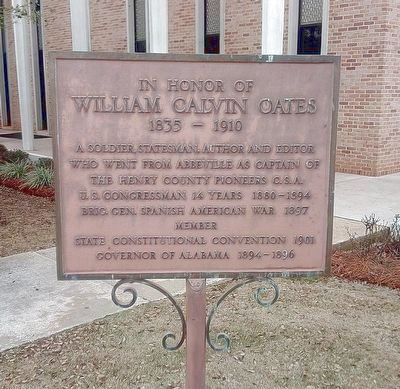 In Honor of William Calvin Oates Historical Marker