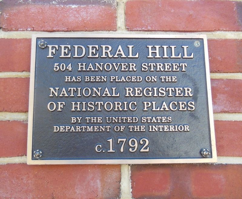 Federal Hill Historical Marker