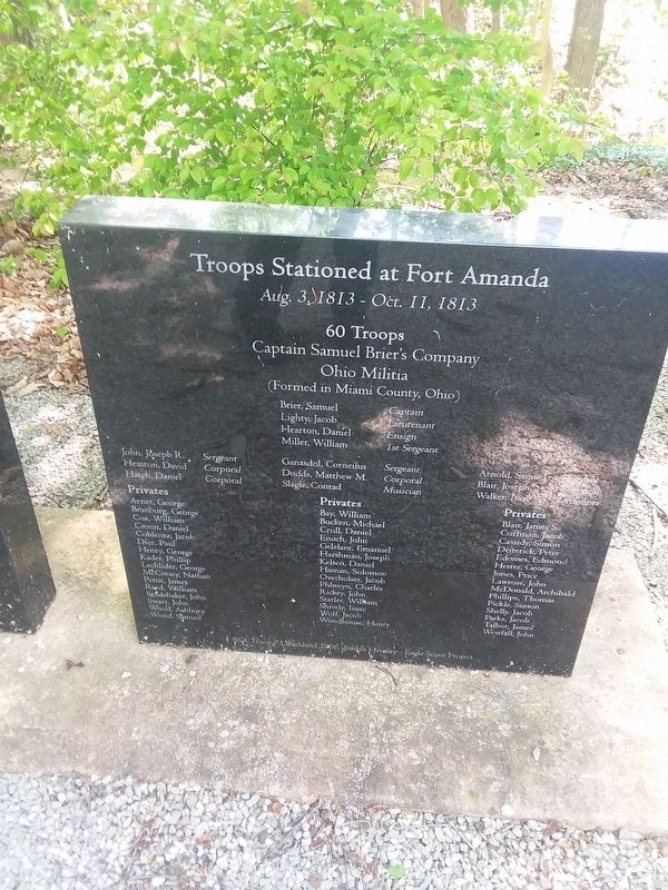 Troops Stationed at Fort Amanda, a War Memorial