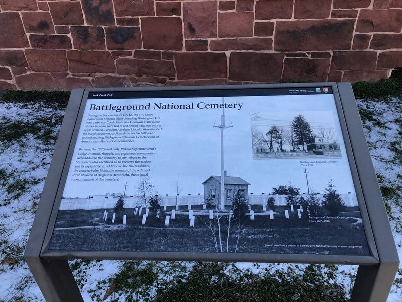 Battleground National Cemetery Historical Marker