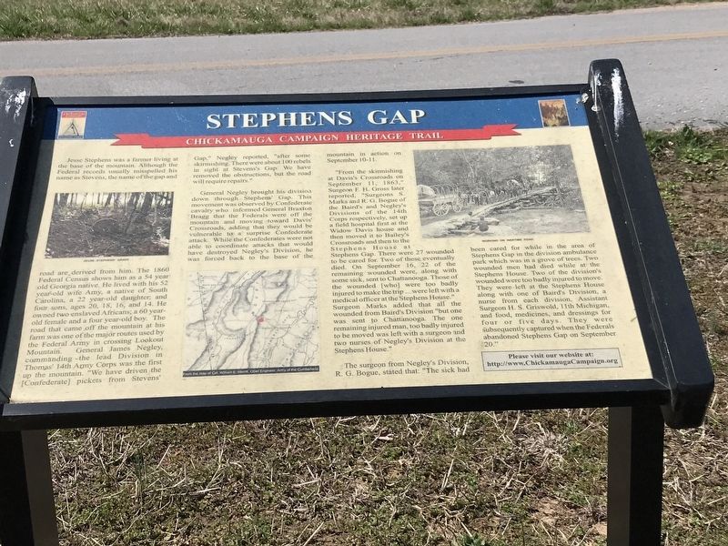 Stephens Gap Historical Marker