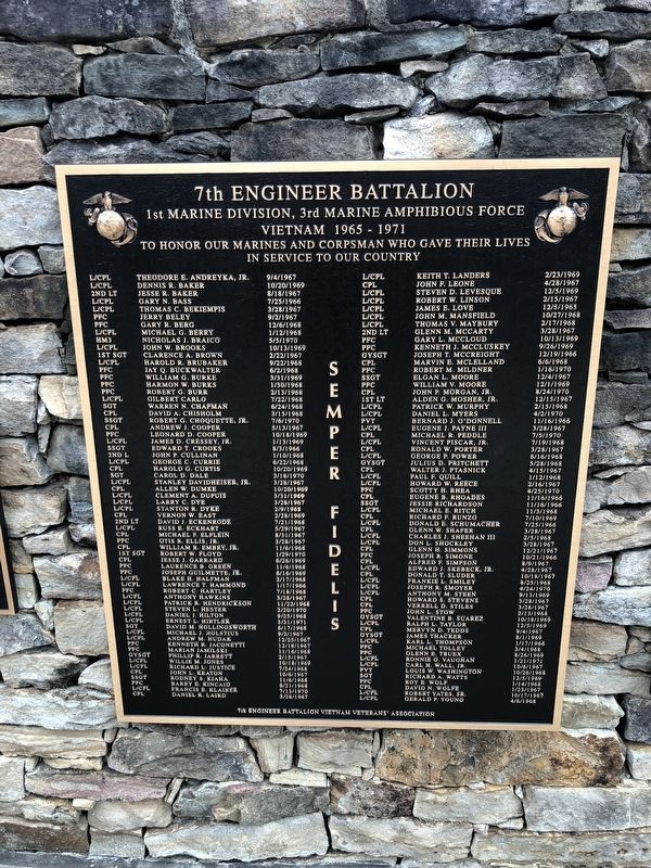 7th Engineer Battalion, a War Memorial
