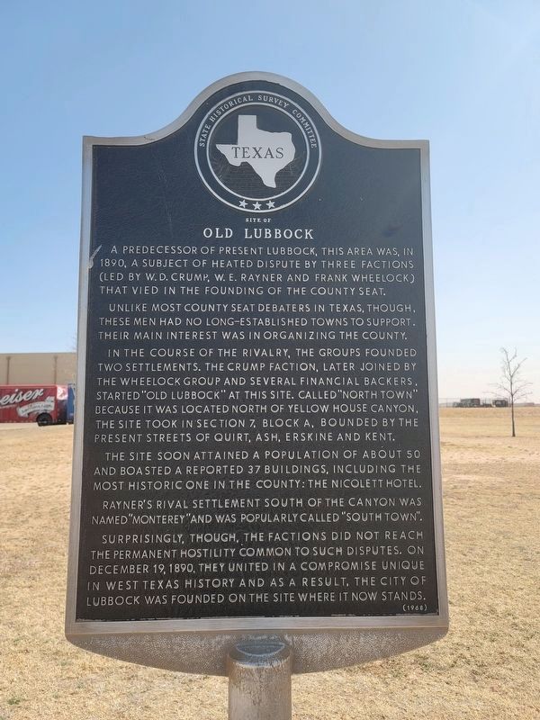 Site of Old Lubbock Historical Marker