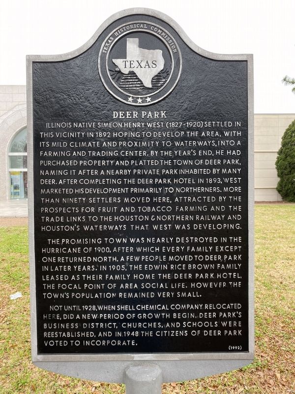 Deer Park Historical Marker